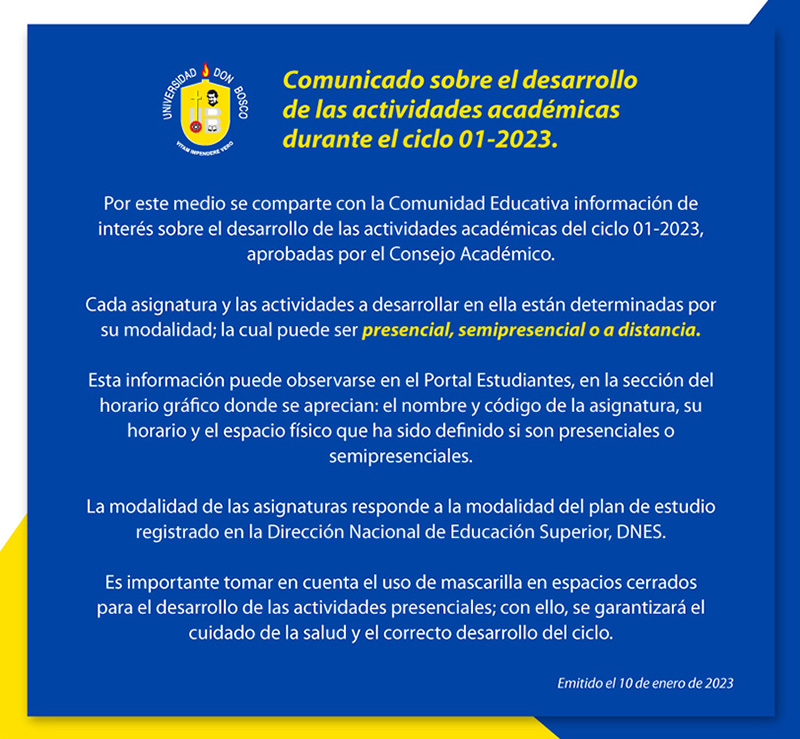 Universidad Don Bosco © | Inicio